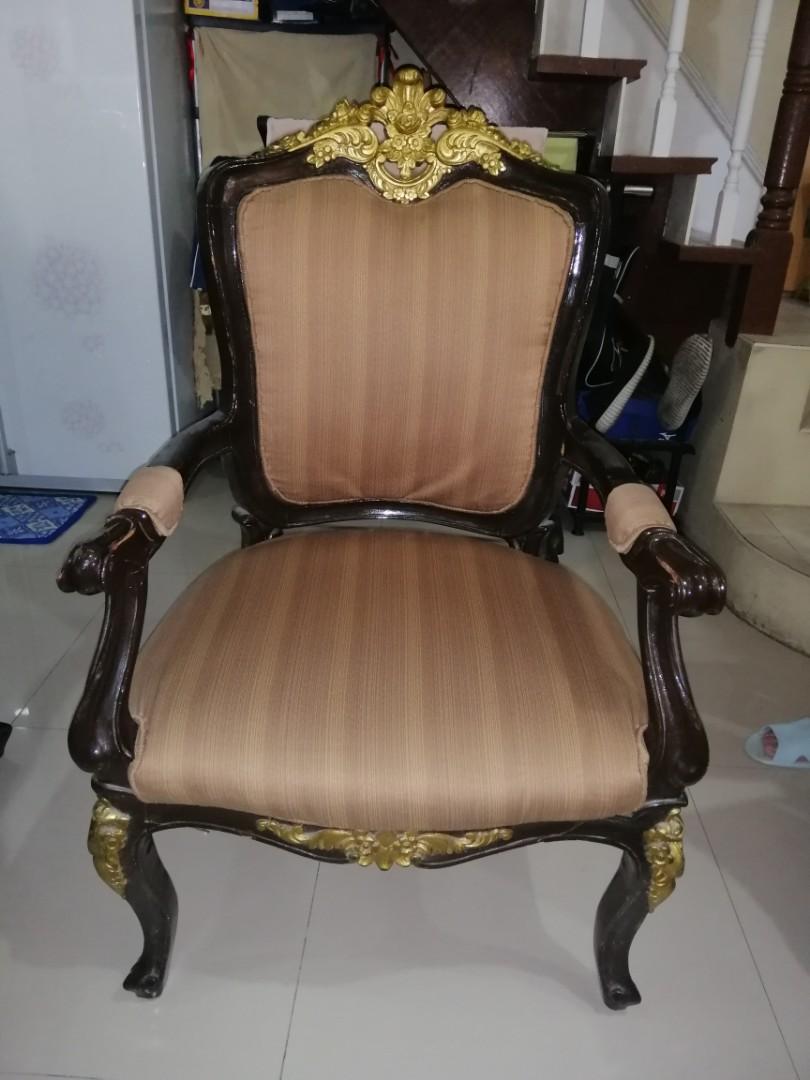 Custom-Made Wood Carved 6 piece Sala Set (USED), Furniture & Home ...
