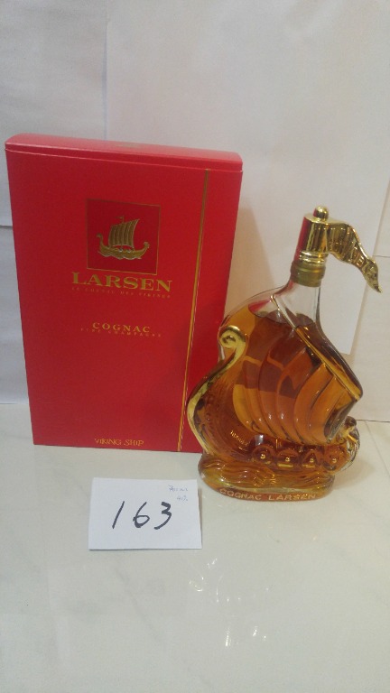 (163) 約80年代 LARSEN FINE CHAMPAGNE COGNAC VIKING SHIP 700ML 40% (有盒) 日本 ...