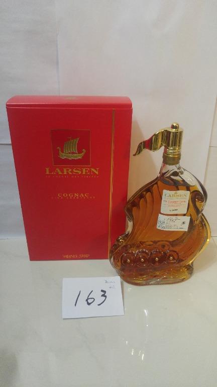(163) 約80年代 LARSEN FINE CHAMPAGNE COGNAC VIKING SHIP 700ML 40% (有盒) 日本 ...