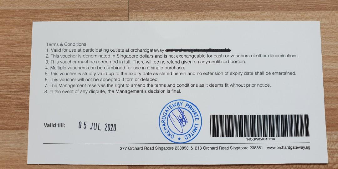 $50 Orchard Gateway voucher, Everything Else on Carousell
