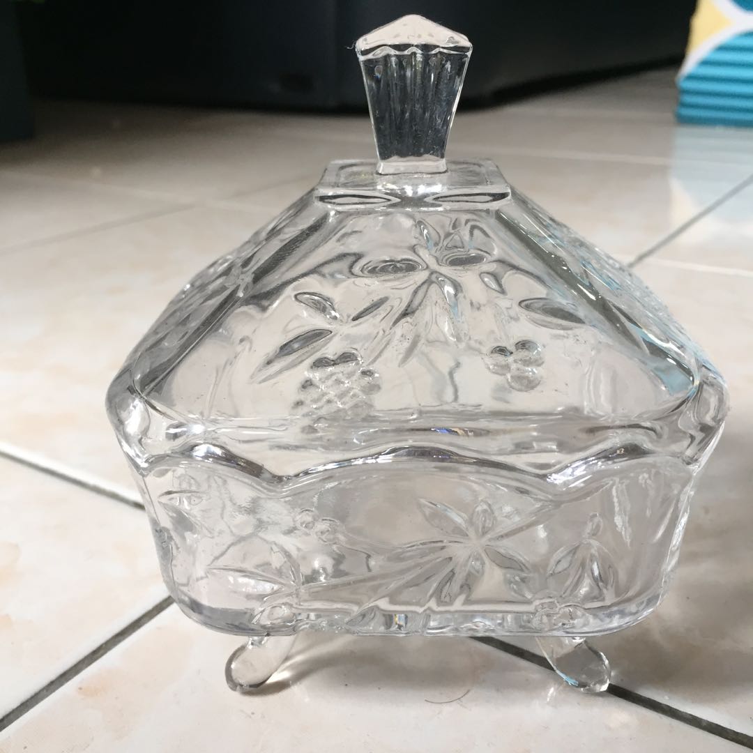 Glass container/ balang kaca/ tepak kaca, Furniture & Home Living ...