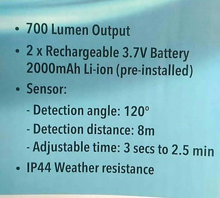 Lightway Solar Twin Head PIR Motion Sensor Security Light, Furniture ...