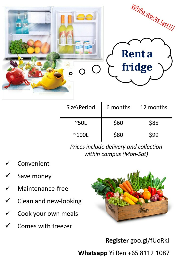 Rental fridge, TV & Home Appliances, Kitchen Appliances, Refrigerators ...