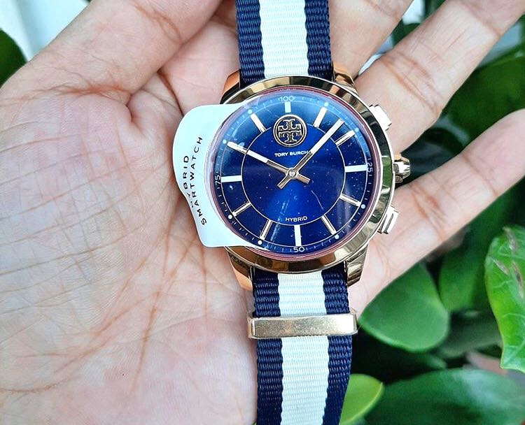 Tory Burch Womens Watch Hybrid Smartwatch Blue white strap from USA ...