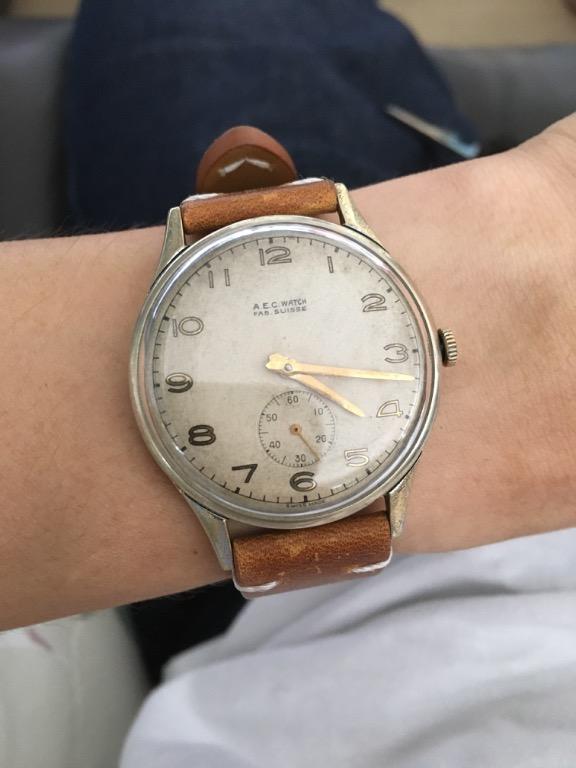 1940s vintage A.E.C. Watch Fab. Suisse, Luxury, Watches on Carousell