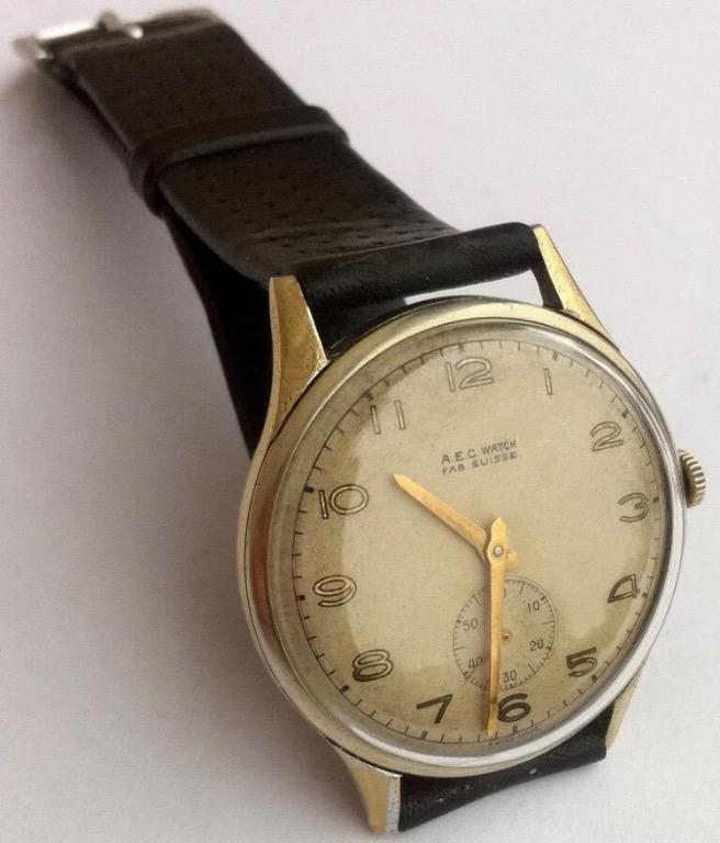 1940s vintage A.E.C. Watch Fab. Suisse, Luxury, Watches on Carousell