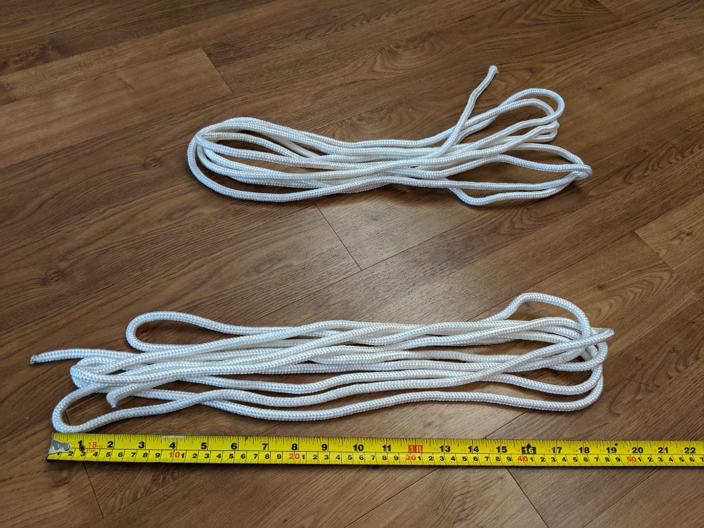 2 White ropes (5 meters each), Sports Equipment, Other Sports Equipment ...