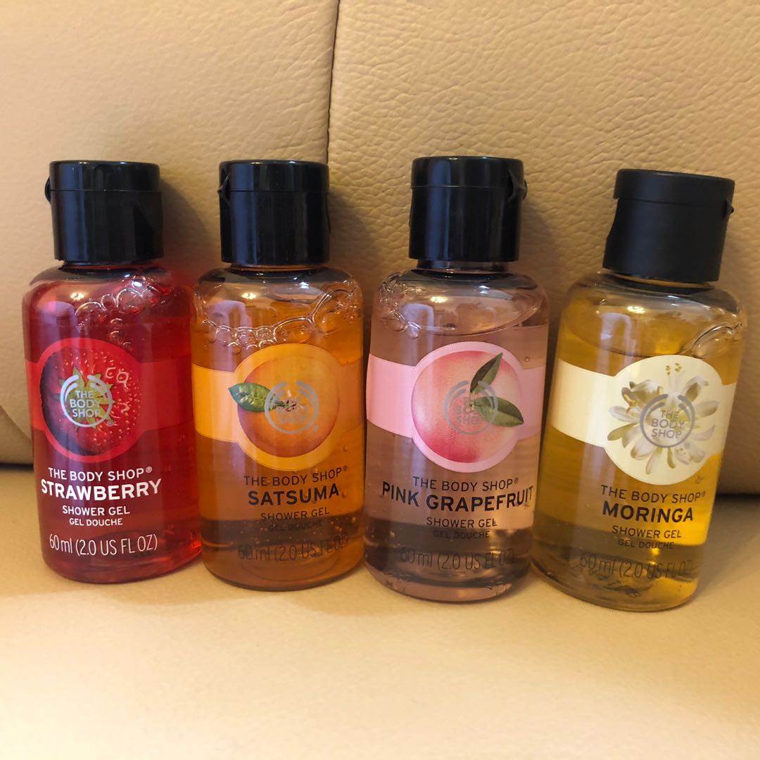 全新The Body Shop Shower Gel 60ml x 4, 美容＆化妝品, 頭髮護理, 沐浴 ＆ 身體護理, 沐浴及身體護理 ...