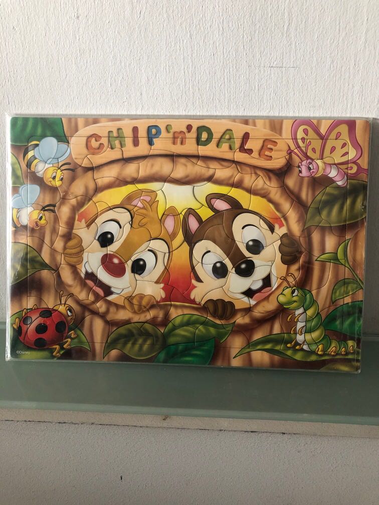 Disney Jigsaw Puzzle - Chip & Dale, Everything Else on Carousell