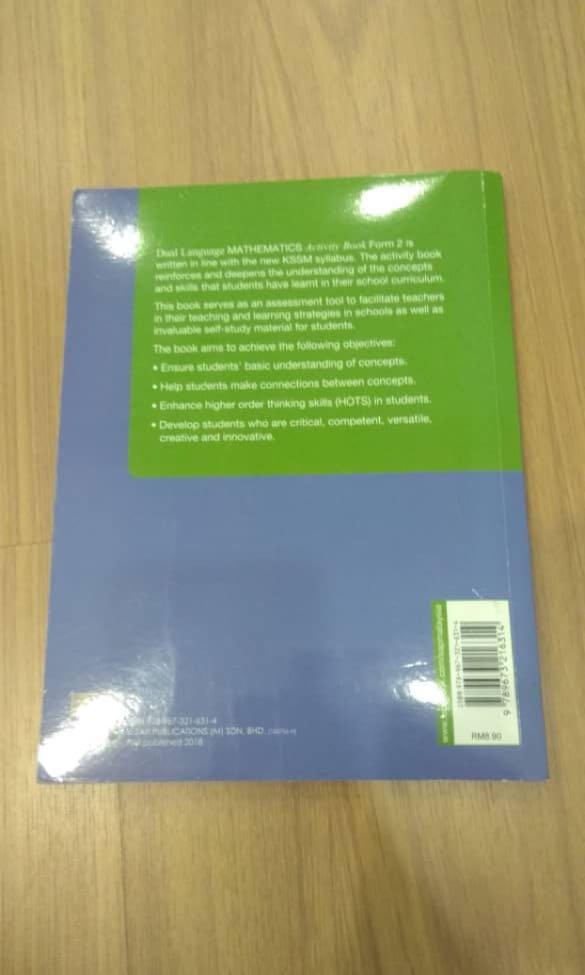 DUAL LANGUAGE MATHEMATICS ACTIVITY BOOK FORM 2 KSSM PT3, Hobbies & Toys ...