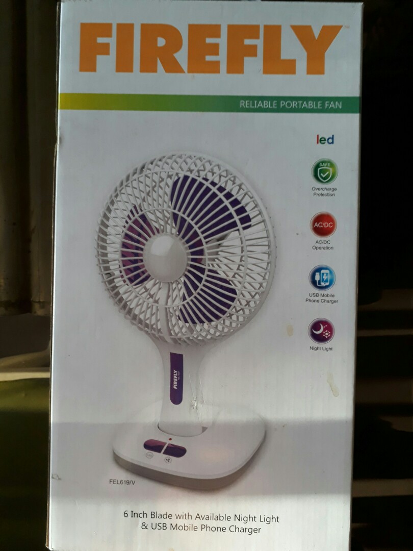 FIREFLY LED Rechargeable Desk Fan, Furniture & Home Living, Lighting ...