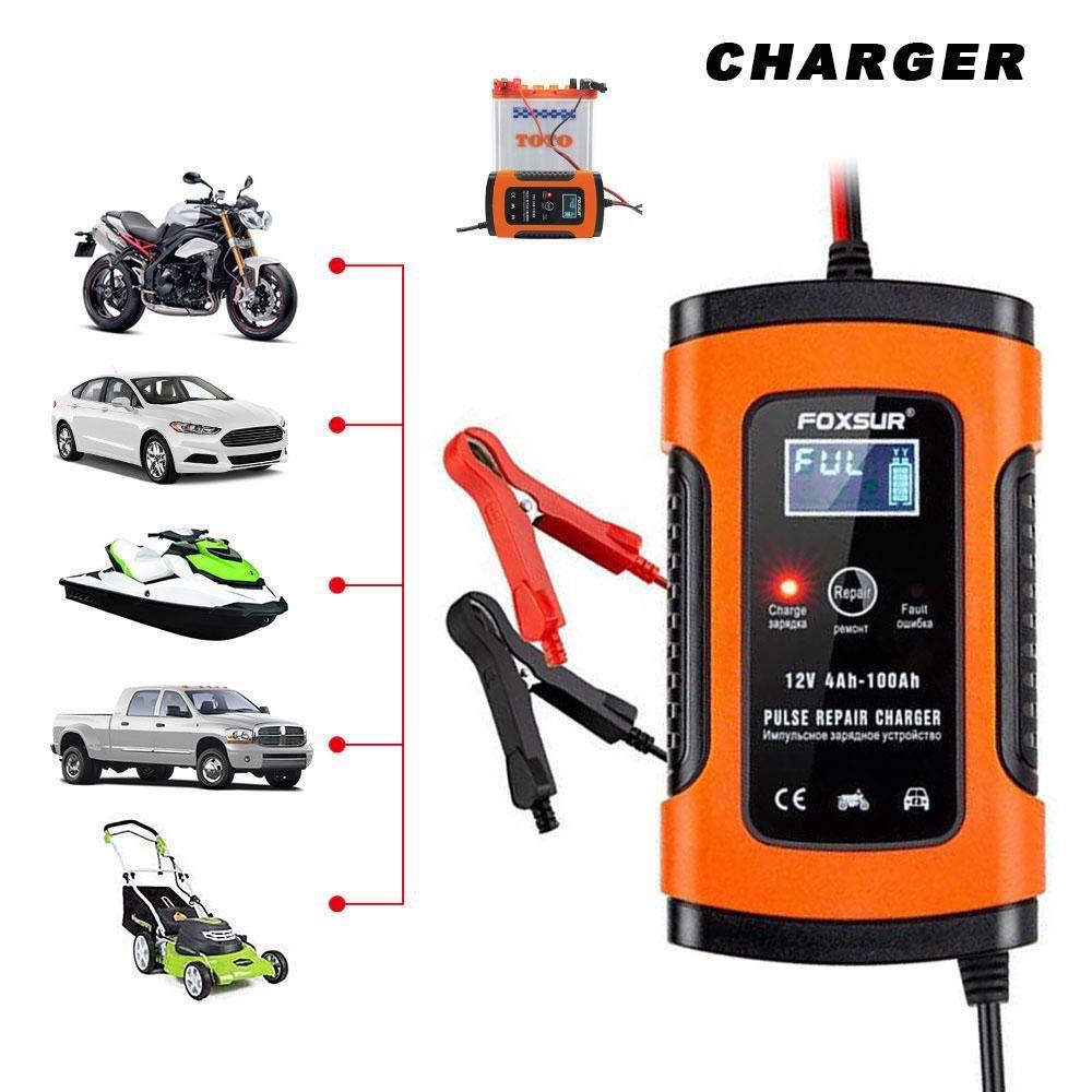 FOXSUR 12V 5A Pulse Repair Charger, Motorcycle & Car Battery Charger 4. ...