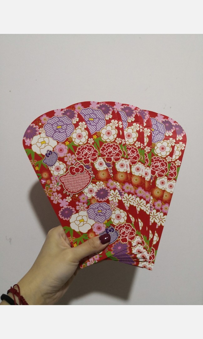 Hello Kitty Sanrio Floral Sakura Long Ang Bao Red Packets CNY (1 packet ...