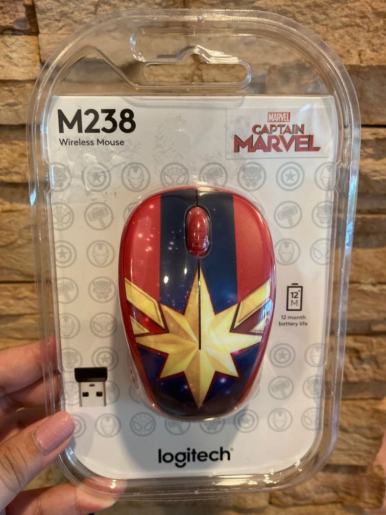 Logitech Captain Marvel Wireless Mouse, Computers & Tech, Parts ...