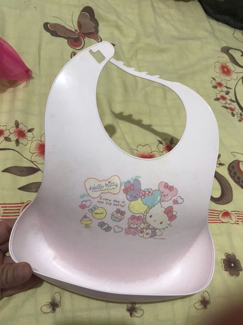 Hello Kitty plastic bib adjustable, Babies & Kids, Nursing & Feeding ...