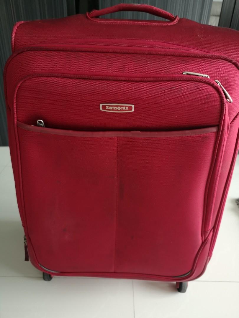 Red Samsonite Spinner Luggage Soft Side Bag 4 Smooth Rolling Wheels ...