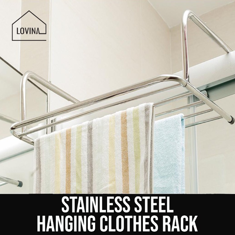 STAINLESS STEEL HANGING CLOTHING RACK BALCONY WINDOW, Furniture ...