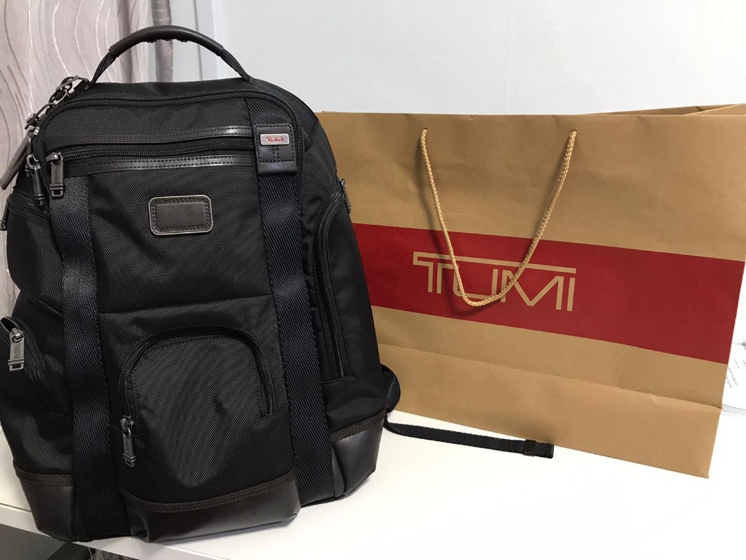 Tumi Black Bagpack, original with receipt, Men's Fashion, Bags ...