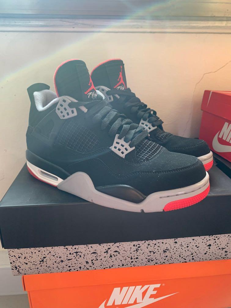(USED) Air Jordan 4 Breds Retro 2019 Release, Men's Fashion, Footwear ...