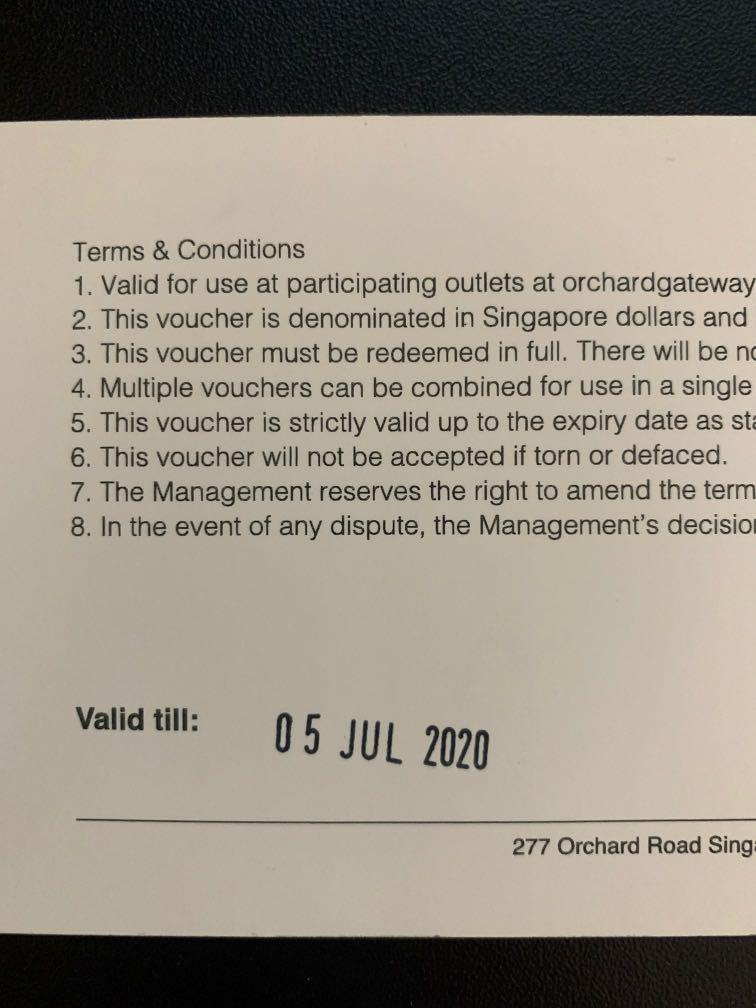 $100 Orchard gateway voucher, Tickets & Vouchers, Vouchers on Carousell