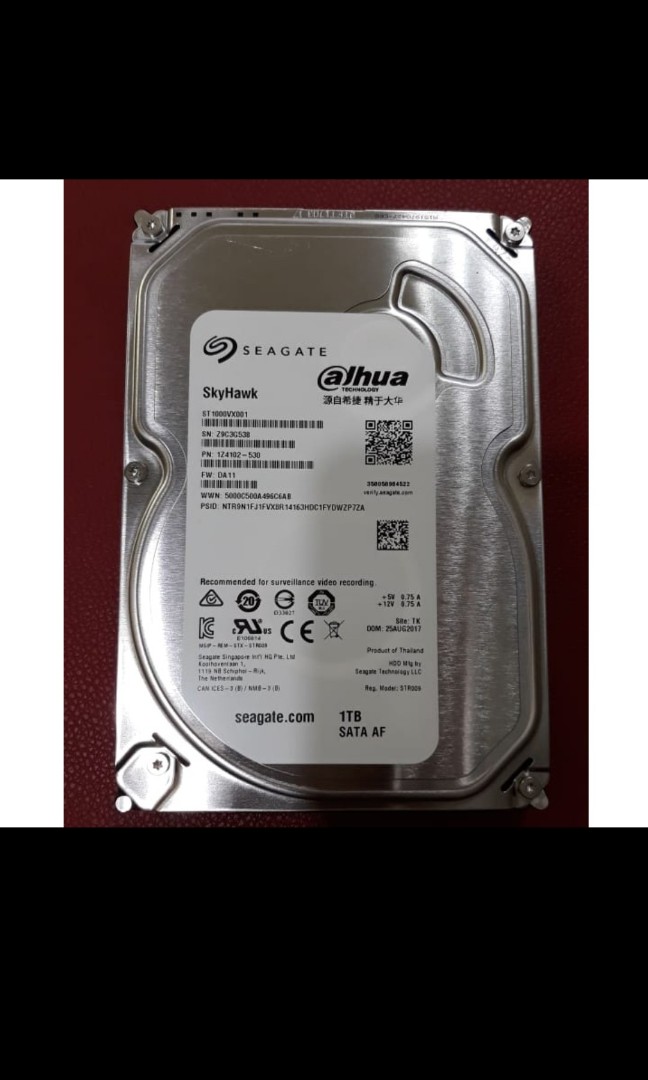 CCTV 1TB Seagate Dahua Skyhawk Hard Disk Drive, Furniture & Home Living ...