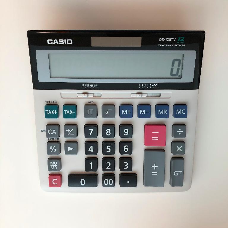 全新 Casio DS-120TV Adding Machine calculator 計數機, 興趣及遊戲, 手作＆自家設計, 文具 - Carousell