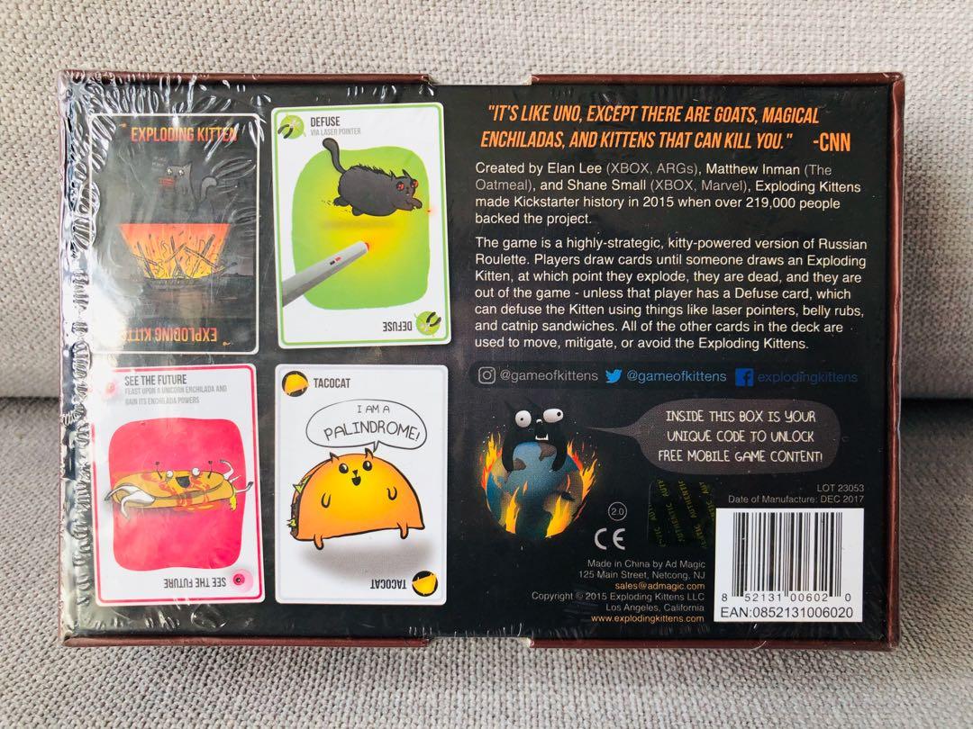 Brand New Exploding Kittens (Original Edition), Hobbies & Toys, Toys ...