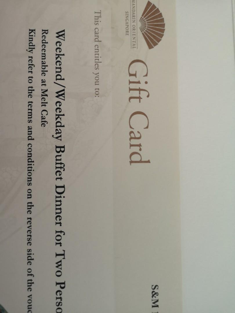 Buffet voucher - Mandarin Oriental singapore, Entertainment, Gift Cards ...