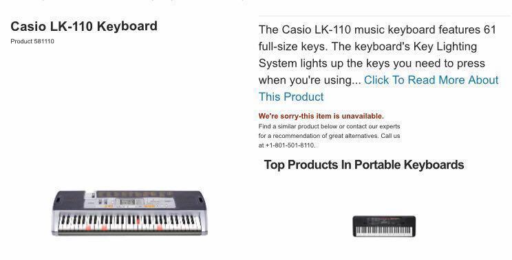 Casio - LK 110 (with Hercules keyboard stand), Hobbies & Toys, Music & Media, Musical ...