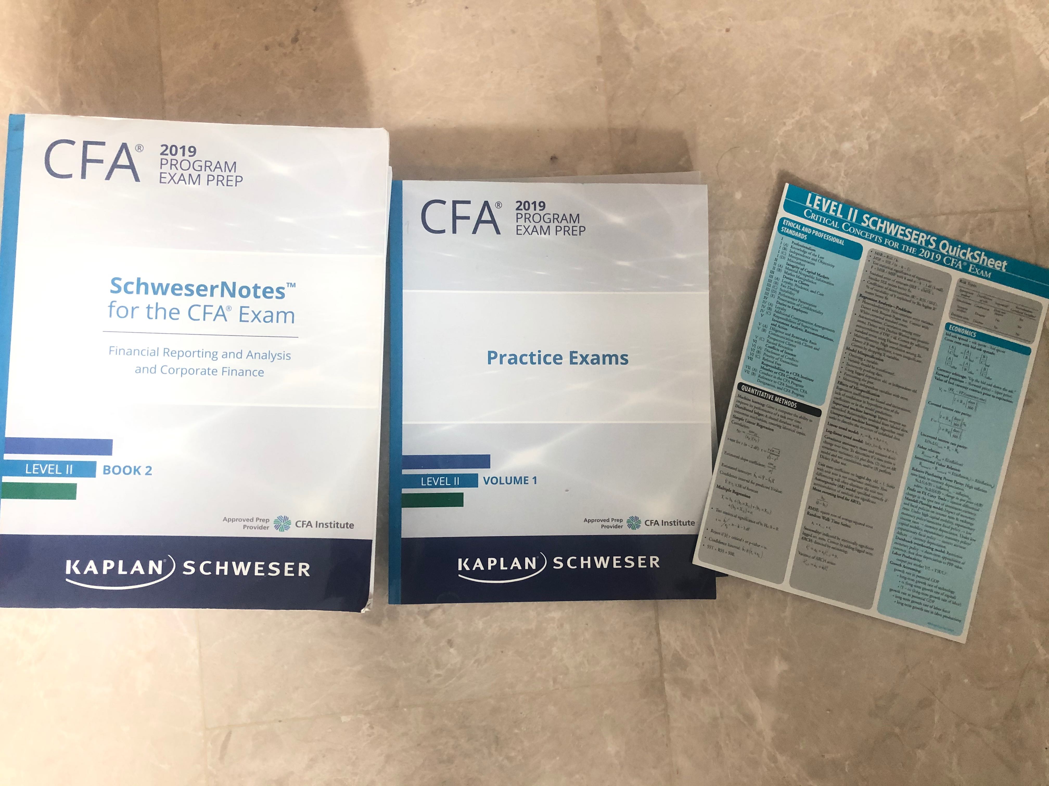 CFA level 2 Kaplan Schweser 2019 books + practice + quicksheet, Hobbies ...