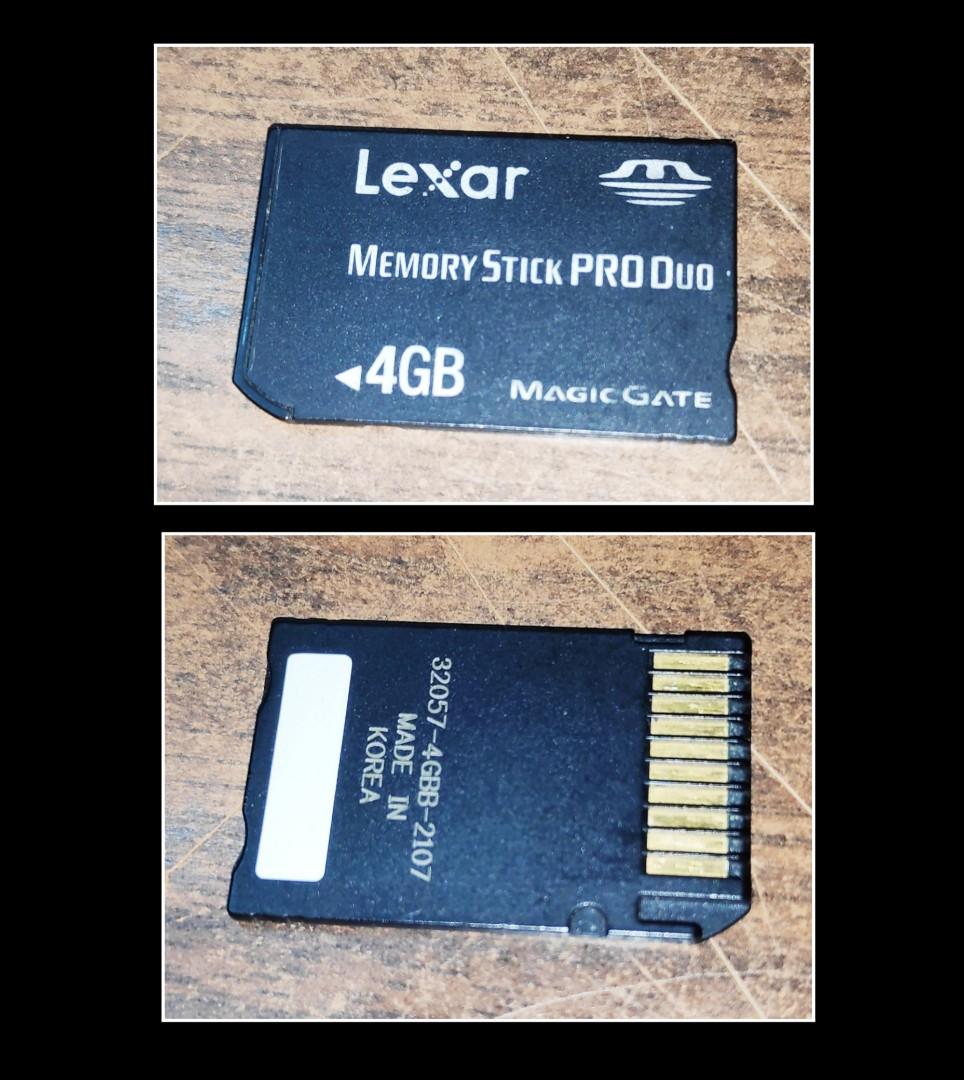 Lexar Memory Stick Pro Duo 4GB for PSP Sony PlayStation Portable Black ...