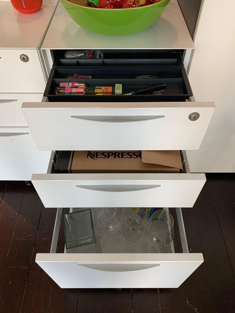 Lockable rolling desk drawers, Furniture & Home Living, Furniture ...