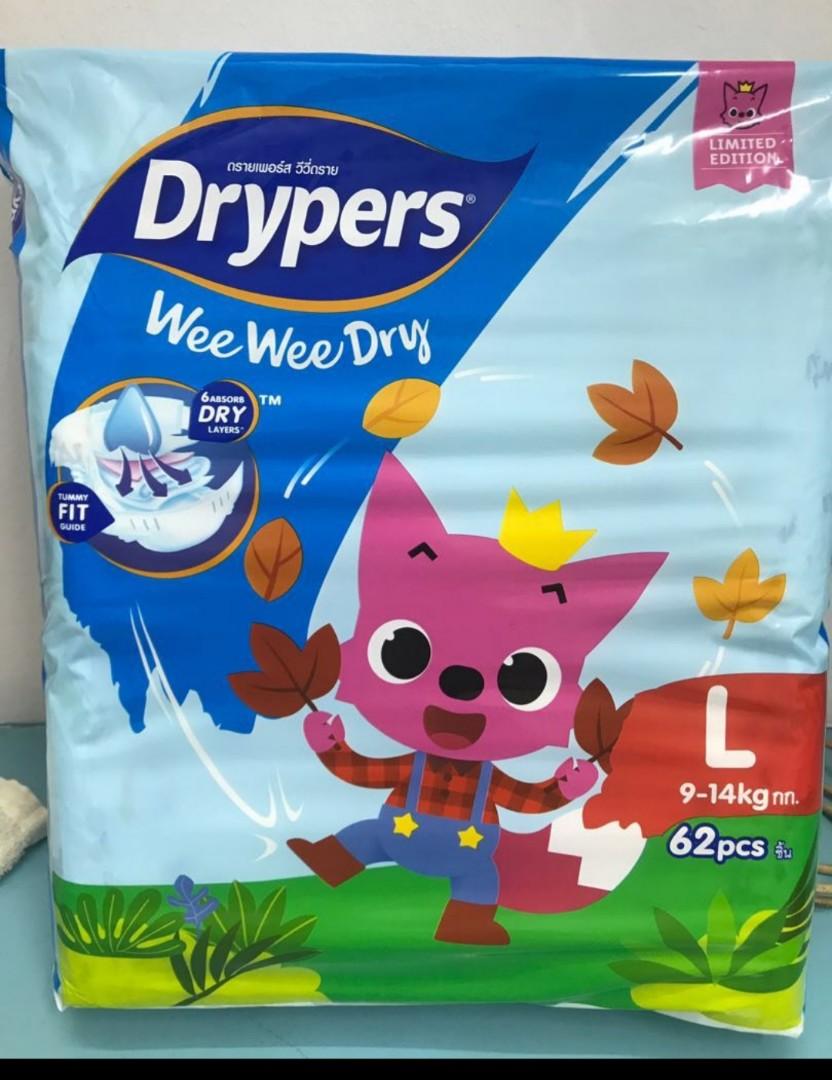 Pinkfong drypers L baby diapers, Babies & Kids, Bathing & Changing ...