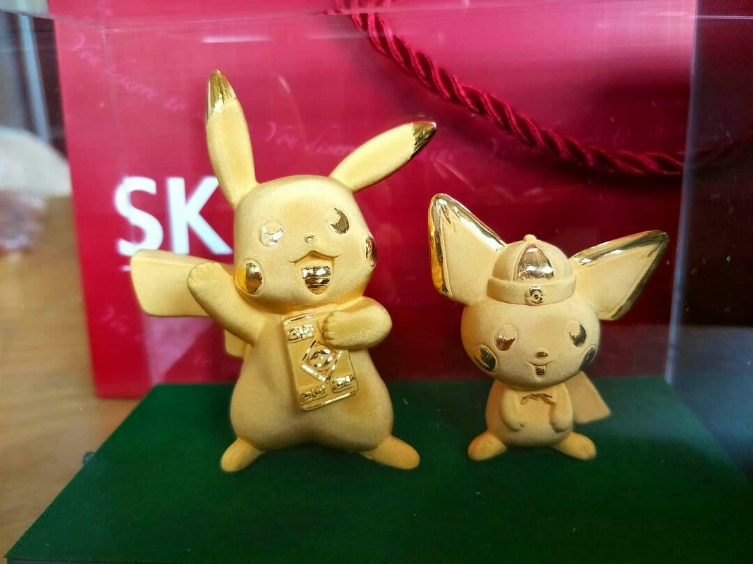 SK Limited Ed. Pokemon Gold-Plated Figurine (Pikachu and Pichu), Women ...