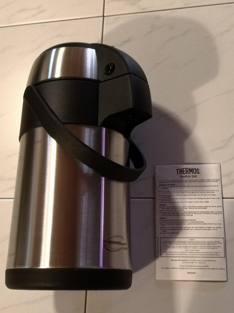 Thermos Vacuum Pump Pot 2.2L Stainless Steel, TV & Home Appliances ...
