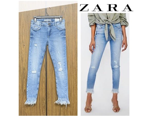 Zara denim ripped jeans, Women's Fashion, Bottoms, Jeans & Leggings on ...