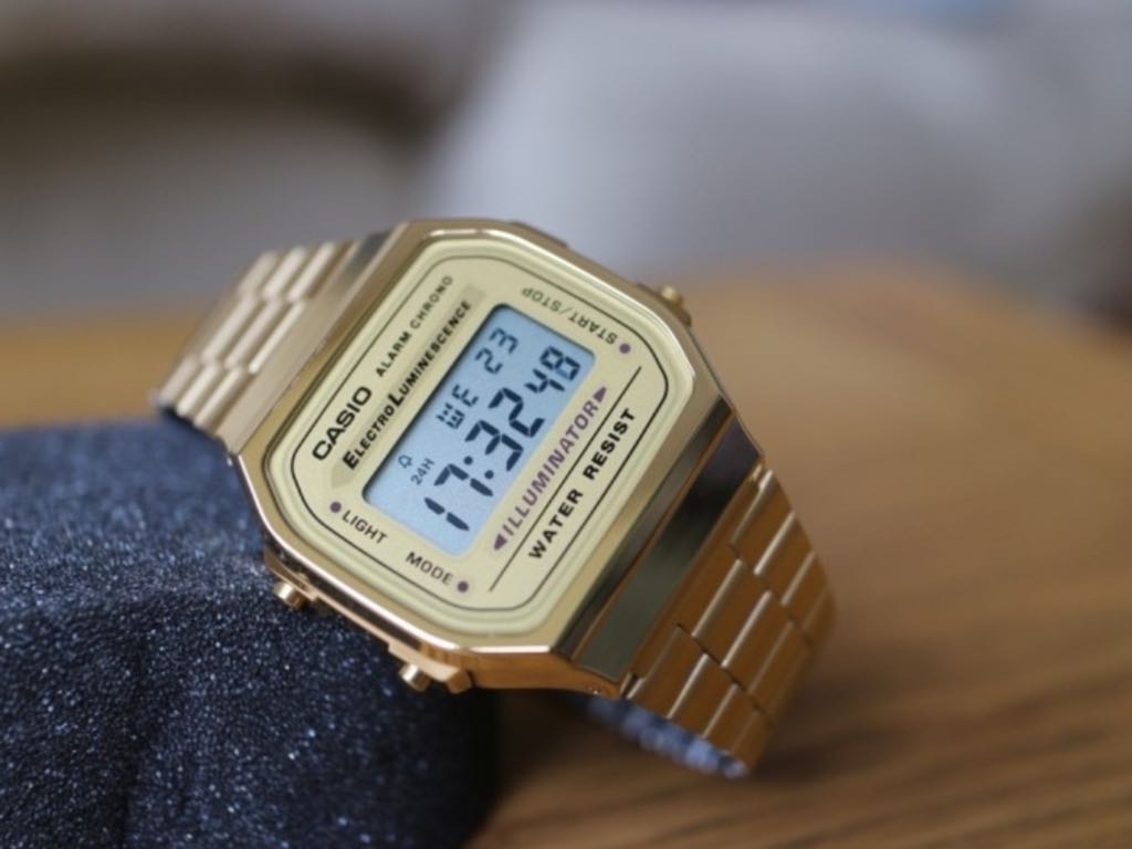 Casio A168 Vintage Gold Illuminator Digital Watch A168WG-9W Brand New ...