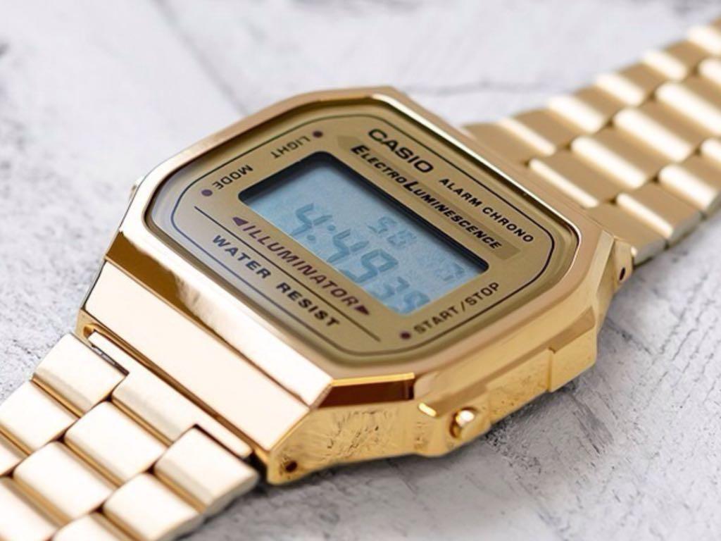Casio A168 Vintage Gold Illuminator Digital Watch A168WG-9W Brand New ...