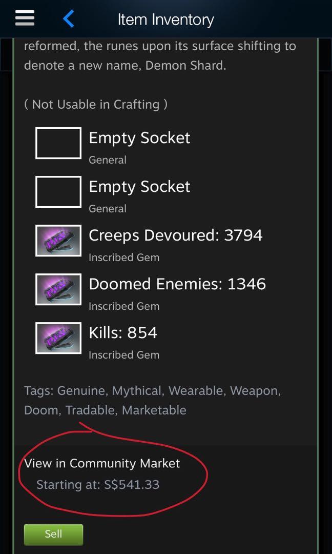 Dota 2 Doom Demon Shard, Video Gaming, Gaming Accessories, Game Gift ...