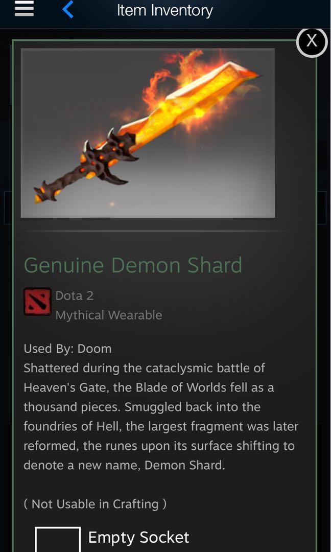 Dota 2 Doom Demon Shard, Video Gaming, Gaming Accessories, Game Gift ...