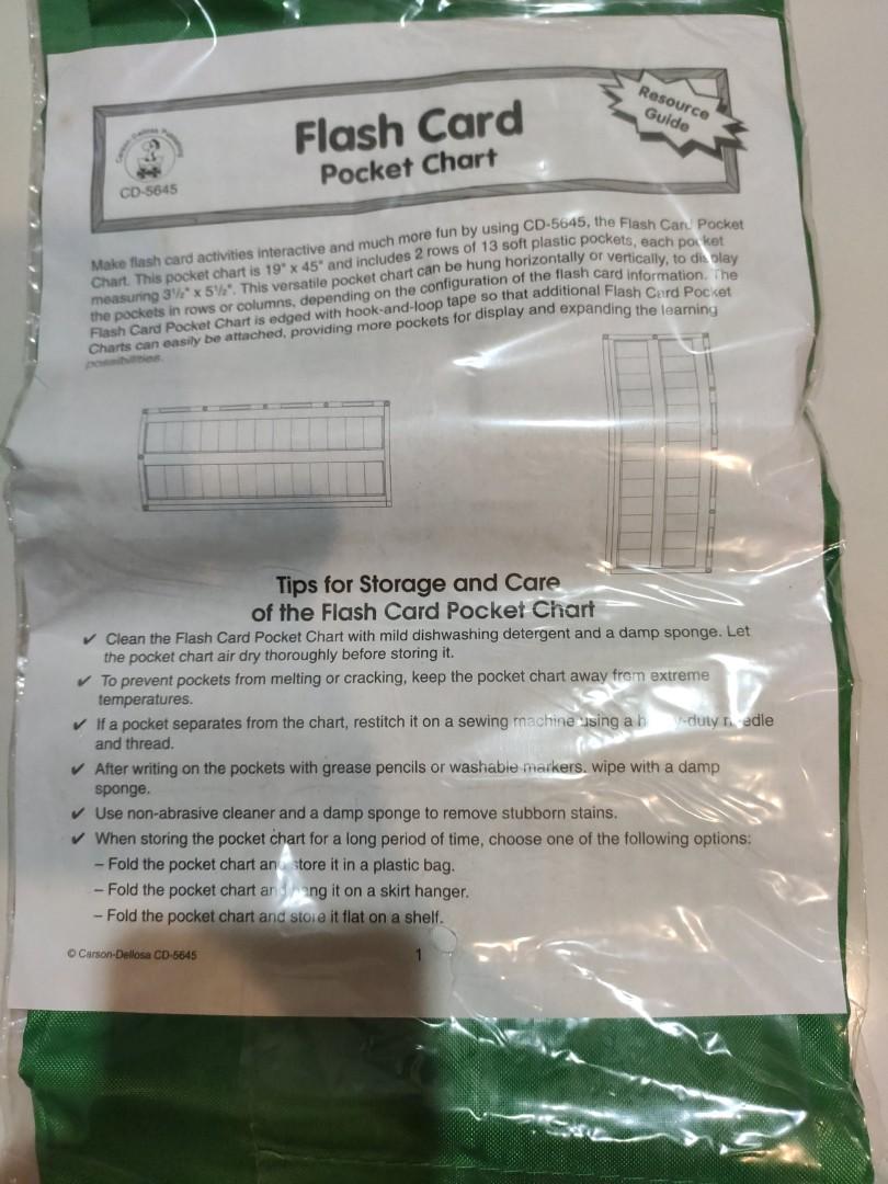 Flash Card Pocket Chart, Hobbies & Toys, Stationery & Craft, Stationery ...