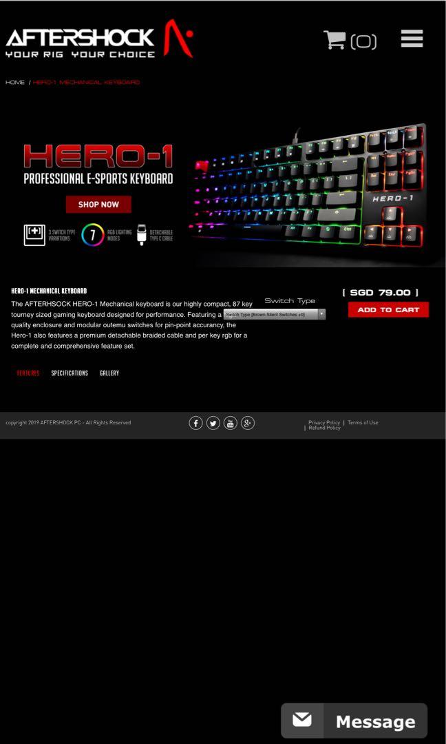 Hero 1 aftershock keyboard, Computers & Tech, Parts & Accessories ...