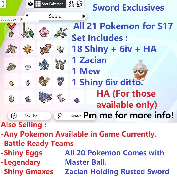 Pokemon Sword Exclusive Pokemon Full Set, Toys & Games, Video Gaming ...
