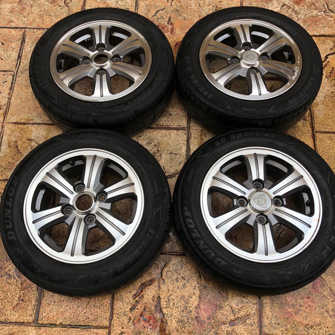 Rim Proton Iriz 14 inci siap tayar, Auto Accessories on Carousell