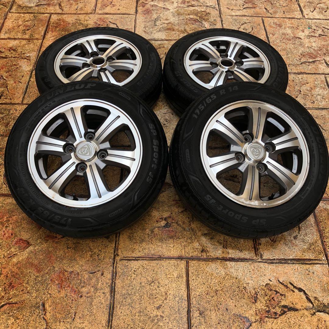 Rim Proton Iriz 14 inci siap tayar, Auto Accessories on Carousell