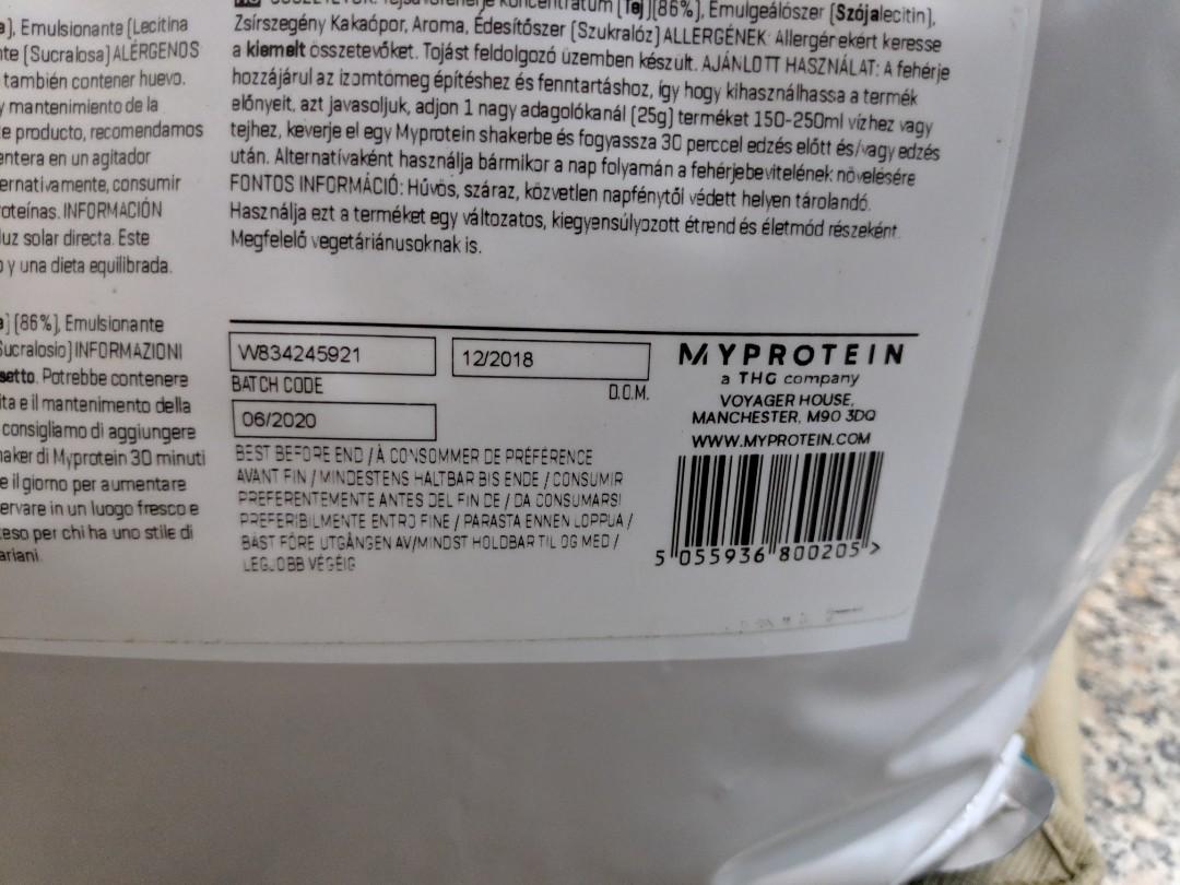 5kg MyProtein Impact Whey - Chocolate Brownie Flavour, Health & Nutrition, Health Supplements ...