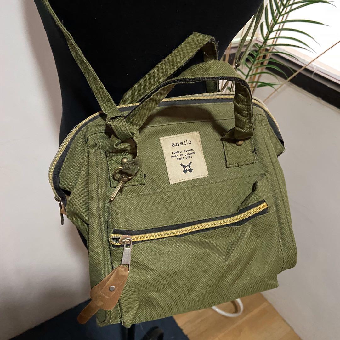 Anello sling bag army green small size 2way bag, Women's Fashion, Bags ...