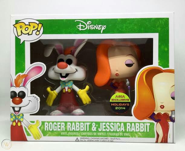Disney Roger Rabbit & Jessica Asia Exclusive Holidays 2 Pack Funko Pop ...