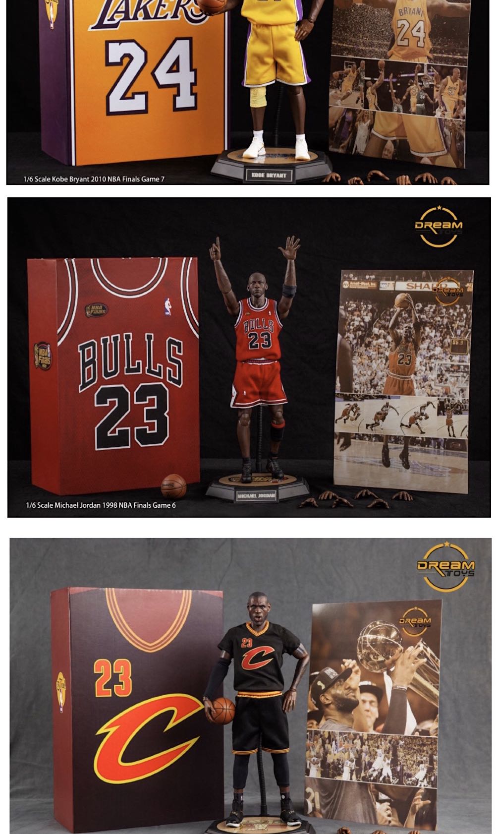 預訂：DREAMTOYS 1/6 MICHAEL JORDAN, KOBR BRYANT, LEBRON JAMES NBA Final ...