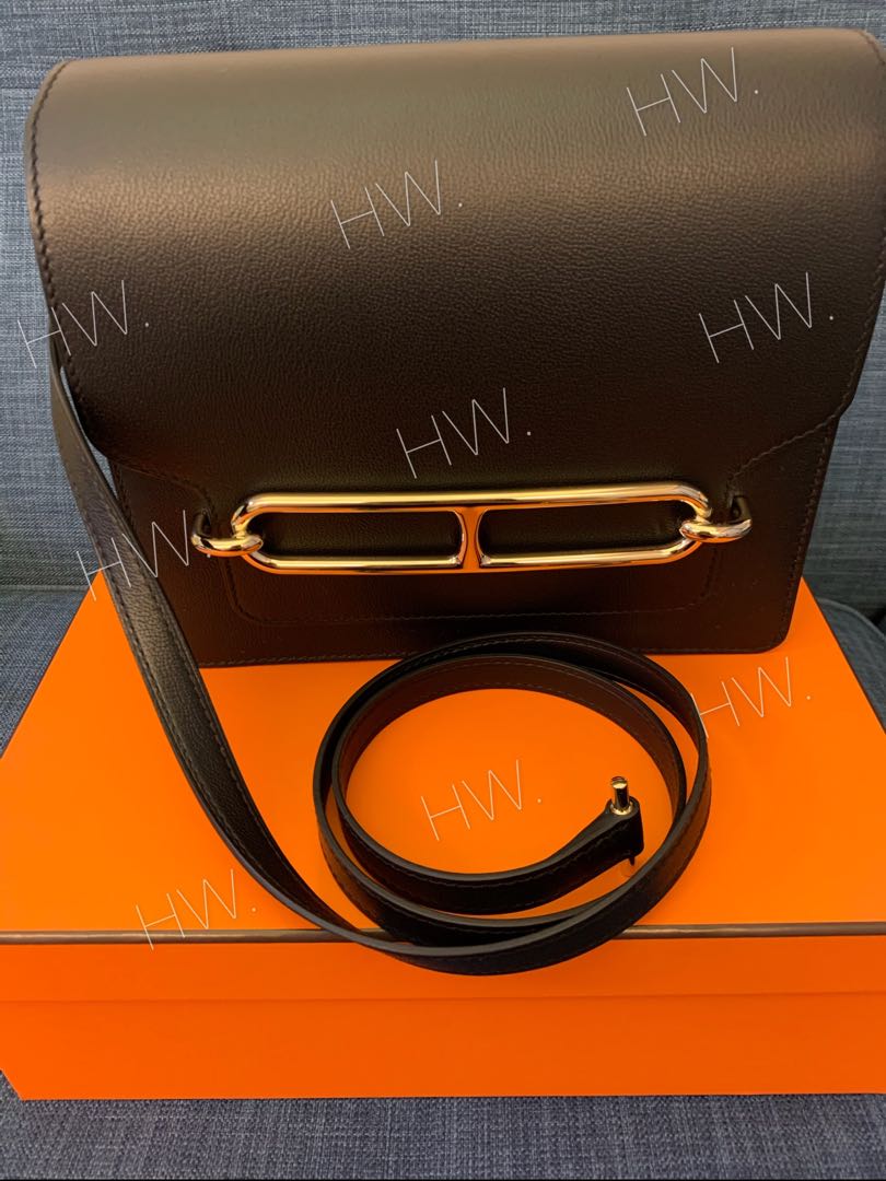 Hermes Roulis 23 Black GHW 愛馬仕豬鼻黑金, 女裝, 手袋及銀包, 長銀包 - Carousell